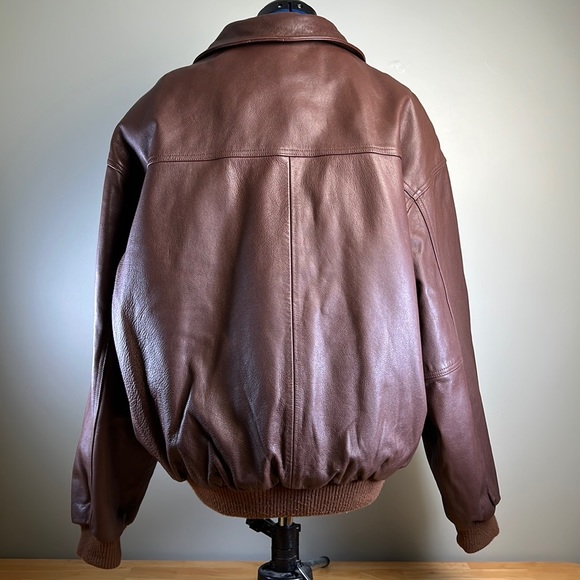 Coach | Jackets & Coats | Coach Mens Brown Leather Bomber Jacket Xl ...